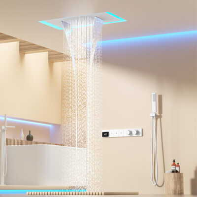 Luxury Temperature Control Digital Shower Set Bathroom Concealed Shower ...